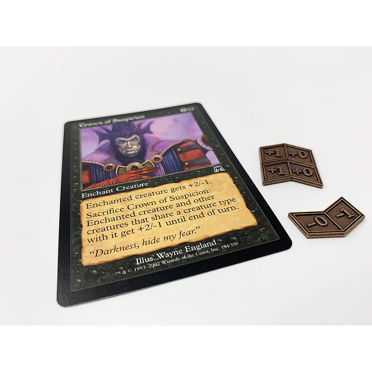 Citadel Black MTG Buff Counters Expansion Set of 30 Metal Tokens - with Velvet Drawstring Pouch, Antique Gold & Copper Finish Metal Tokens, Magic: The Gathering