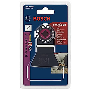 BOSCH OSL200RS 1-Piece 2 In. Starlock Oscillating Multi Tool Soft Materials High-Carbon Steel Rigid Scraper Blade for Removing Tough Sealants, Adhesives, Paint