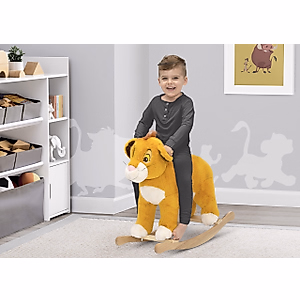 The Lion King Simba Plush Rocker by Delta Children Wooden Ride On Rocking Horse for Babies 18 Months and Up