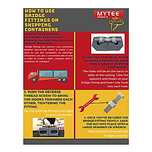 Mytee Products (4 Pack) SEA RAIL Shipping Container Bridge Fittings Clamp- 260 mm Clamp