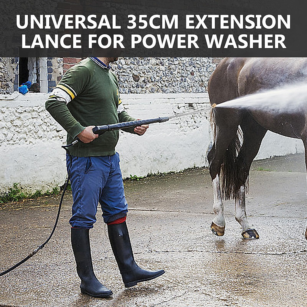 Yardenfun Curved High Pressure Washer Extension Lance Bar with Quick Car and Home Cleaning for Agricultural Irrigation and Gutter Cleaning