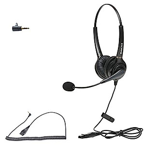 OvisLink Dual Ear 2.5mm Call Center Headset for Cisco SPA Series, Polycom SoundPoint IP 321/331 and Pro SE-220/225 | Premium Voice for Professional Call Center and Office Phones | Comfort All-Day