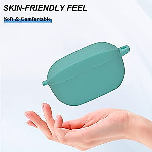 LiZHi for JBL Vibe 100 TWS Case Cover, Soft Silicone Skin Cover Shock-Absorbing Protective Case with Keychain for JBL Vibe 100 TWS - True Wireless in-Ear Headphones - Blue