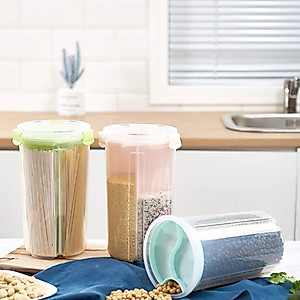 Cabilock Pantry Organization Containers Food Storage Canisters Plastic Airtight Jar Food Crisper Tall Plastic Pasta Storage Food Storage Jar