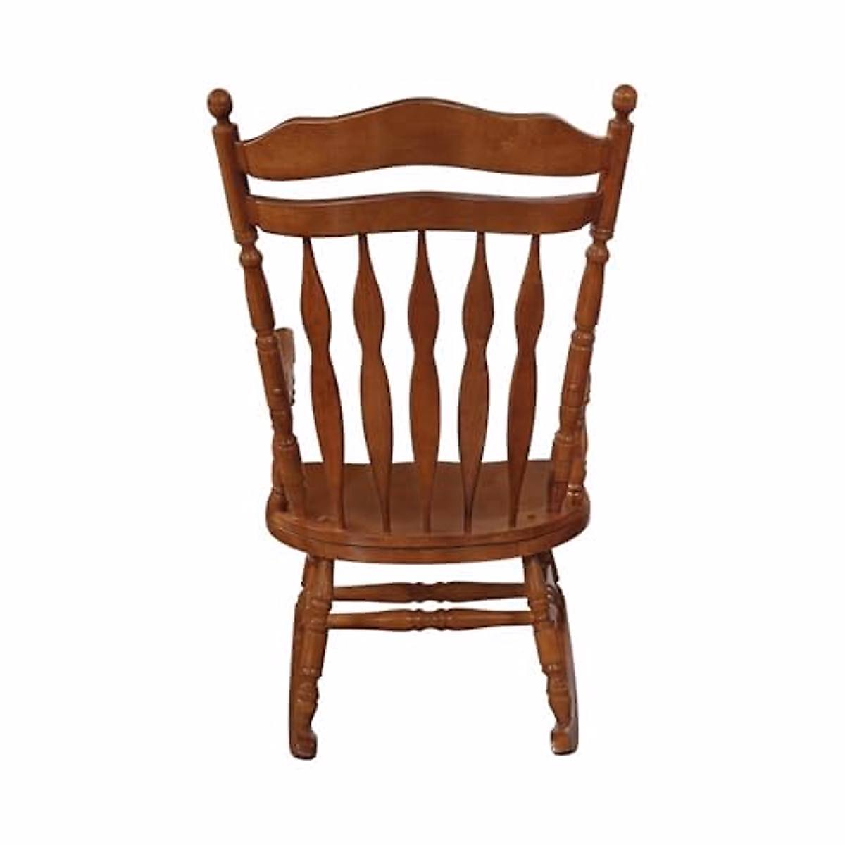 BOWERY HILL Windsor Traditional Rocking Chair in Medium Brown
