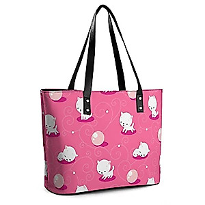 Womens Handbag Cat Leather Tote Bag Top Handle Satchel Bags For Lady