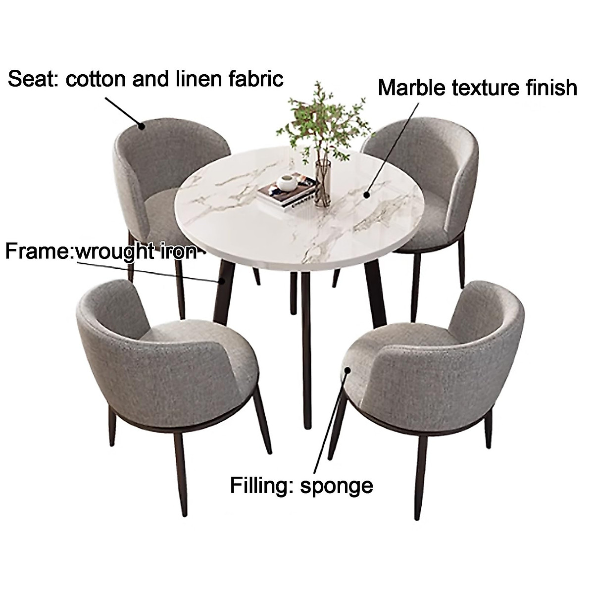 Round Conference Table,Office Reception Room Club Table And Chair Set,small Conference Table For 4,Reception Table And Chair Combination Negotiation Table Office Shops Meetings Small Round Tables ( Si