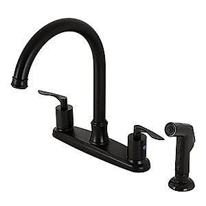 Kingston Brass FB7790SVLSP Serena 8" Centerset Kitchen Faucet, Matte Black