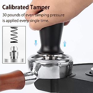 Espresso Tamper,Coffee Tamper with 30lb Calibrated Spring Loaded,53mm,54mm,Flat Stainless Steel Base Tamper for Barista,Espresso Accessories,Barista Tools