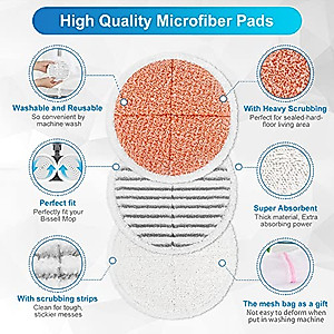 KEEPOW Spinwave Replacement Pads for Bissell Spinwave Mop 2124,2039A,2307,23157,20391,20399 Powered Hard Floor Mop