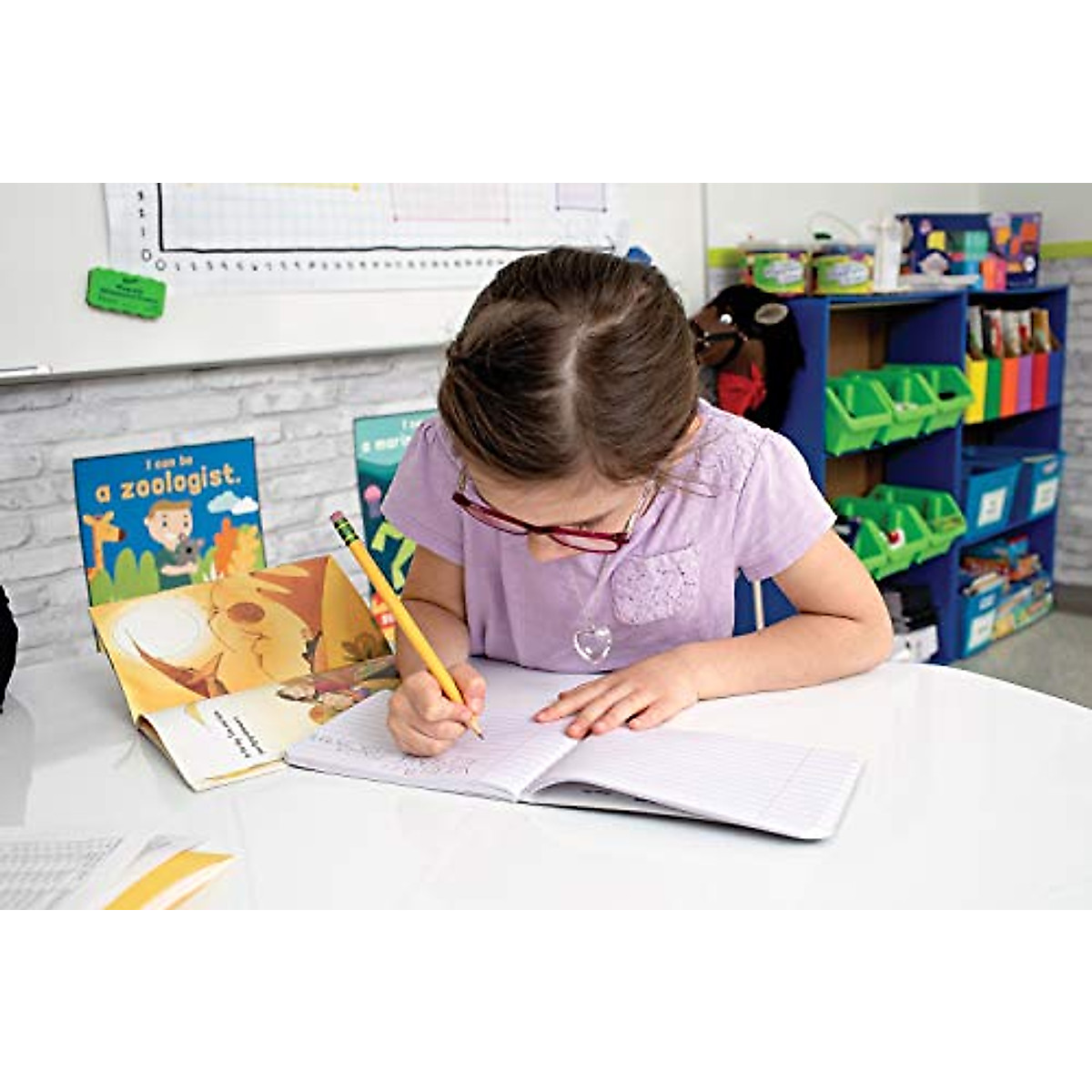 Pacon Junior Composition Book, 3/8" Ruled 5" x 7-1/2", 100 White Sheets , 6 Count