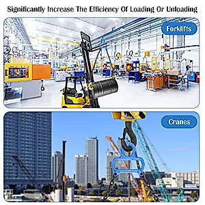 POWLAB Upgraded Chain Drum Lifter Load Capacity 1 Ton with Carbon Steel Lifting Chain and Widen Hook for Crane/Forklift Hoist Crane Metal/Plastic Barrel Lifting 55 Gallon Drums Double Lifting Chains