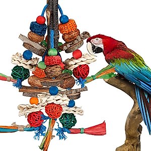 Bird Toys,Parrot Toys Exciting Chewing Fun for Parakeets,Cockatiels,Conures,Lovebirds,African Gray Cockatoos Amazon And Other Small Medium-Sized Parrot Natural Corn Cob Sturdy Nut (old bark)