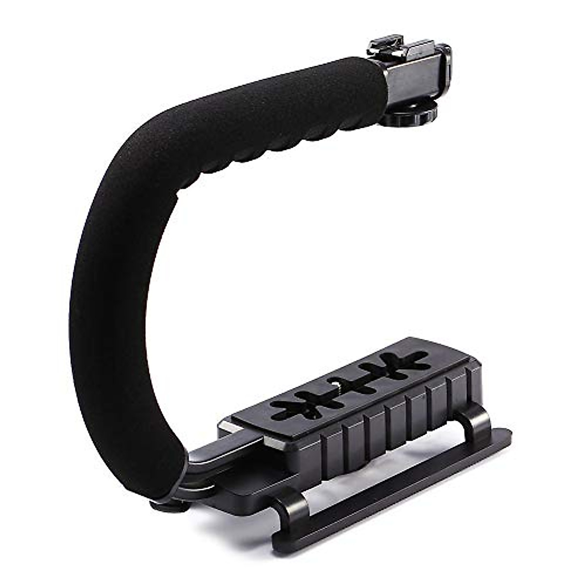 Stabilizers Video Action Stabilizing Handle Grip, C/U Shape Bracket Grip Portable Video Handheld Camera Stabilizer with Removable Hot Shoe