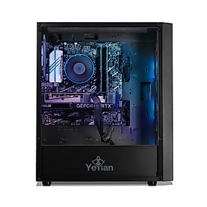 YEYIAN Gaming PC Yumi - Intel Core i5 13400F (> i7 12700F), GeForce RTX 4060 Gaming Computer Desktop, 1TB NVMe SSD, 16GB DDR5 4800 RAM, 650W Gold PSU, Intel B760, Prebuilt Win 11 Home PC, VR Ready