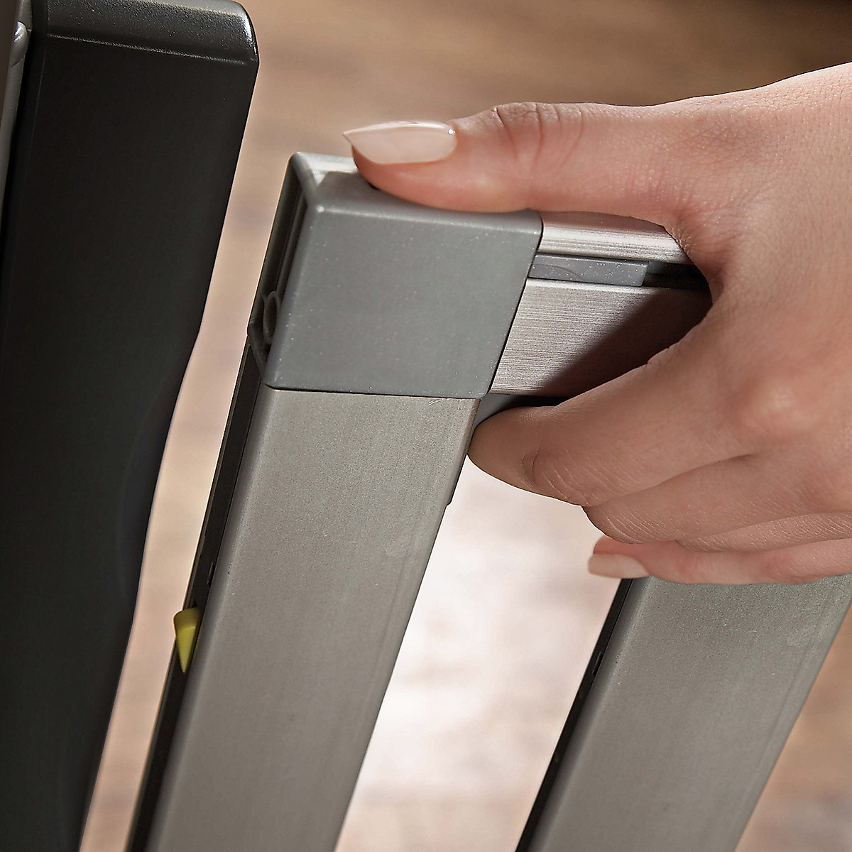 Munchkin® Loft Hardware Mounted Baby Gate for Stairs, Hallways and Doors, Extends 26.5"- 40" Wide, Silver Aluminum