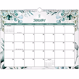 COOLENDAR 2023 Wall Calendar, Monthly Calendar 24 Months from January 2023 to December 2024, Hanging Calendar 2023 for Wall, Monthly Planner 2023-2024, 2023 Desk Calendar with Large Occasions (GRN1)
