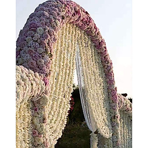 LUSHIDI 32.8Ft Artificial Silk Wisteria Vine Hanging Flowers Garland Home Outdoor Wedding Arch Garden Wall Decor,Pack of 10 (Off White)