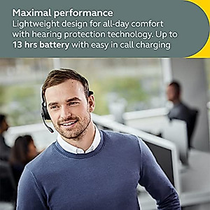 Jabra Engage 55 Mono Wireless Headset with Link 400 USB-A DECT Adapter - Noise-Cancelling Microphone, Extensive Range, Hearing Protection - MS Teams Certified, Works with All Other Platforms - Black