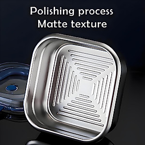 podafu stainless steel food containers with lids,Extra-thick type,HEAT-RESISTING,with 4 Locking Tabs, Microwave, Dishwasher, and Freezer Safe