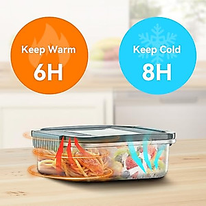 JXXM 4 Stainless Steel Food Storage Container Set With Lids - Easy Clean, Smell-Proof, Airtight & Leakproof Containers - 4Sizes (13oz/33oz/63oz/100oz) - 304 Stainless Steel(Blue lid)