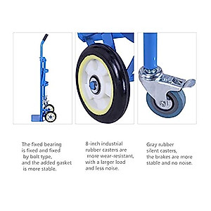 Portable Folding Handcart Oxygen Cylinder Trolleys Propane Acetylene Bottle Trolleys 40-Liter Double-Bottles with Brackets Multi Function Folding Handcart (Color : Silver, Size : 1.4x0.35m)