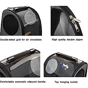 Bird Parrot Backpack Carrier Travel Bag with Perch Stand for Parakeets Cockatiels Conures Finches Lovebirds Small Medium Birds Cage Outside Airlines Airplane Plane Approved Car Lightweight Transparent