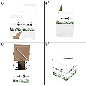 ZEDEV Greenery Floral Card Box, Reception Box for Baby Shower, Wedding, Bridal Shower, Engagement, Birthday Party Game Supplies, Decorations, Set of 1(BOX-15)