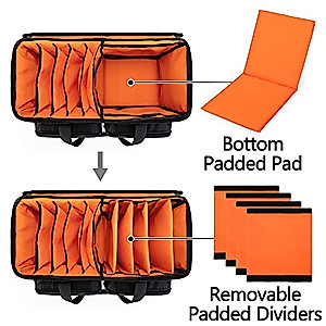 Trunab DJ Cable File Bag with Detachable Padded Bottom and Dividers, Travel Gig Bag for Professional DJ Gear, Musical Instrument and Accessories