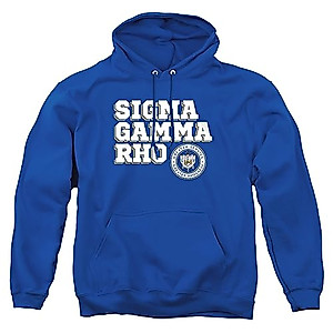 LOGOVISION Sigma Gamma Rho Sorority Official Block Text Unisex Adult Pull-Over Hoodie,Royal Blue, Large