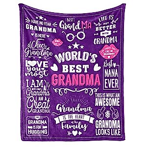 Shanfeirui Grandma Gift, Grandma Blanket, Gifts for Grandma from Granddaughter, Grandma Blanket from Grandkids, Best Grandma Gift, Gifts for Grandma from Grandson Throw Blanket 60" x 50”