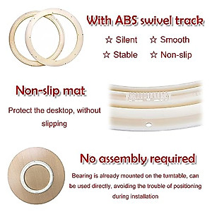 Lazy Susan Tabletop Wooden Turntable 20 24 28 32 36 39 Inch, 360 Degree Smooth Rotation Round Rotating Tray, Easy To Share Food Dining Table Rotating Plate