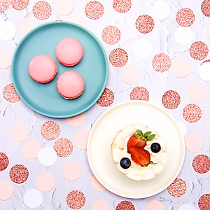 Rose-gold Pink-white Party Decorations Confetti - 300pcs Mothers Day Wedding Baby Bridal Shower Girl Birthday Party Glitter Paper decor Table Decoration Bachelorette Engagement Decor Lasting Surprise