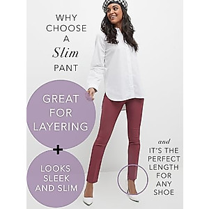 Rekucci Women's Ease into Comfort Stretch Slim Pant (6, Hunter Green)