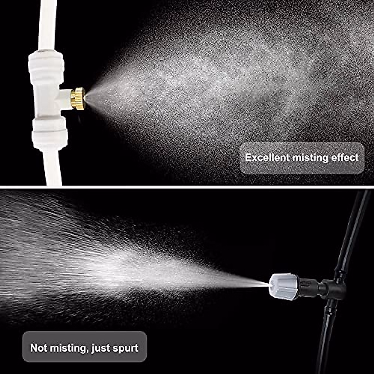 Misters for Outside Patio,Misting System for Cooling Outdoor,50Ft (15M),Water Mist Hose DIY Kit for Porch,Canopy,Deck,Umbrella,Garden,Greenhouse,Yard,Plants,Trampoline Sprinkler Accessories for Kids
