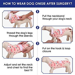 AOFITEE Dog Surgery Recovery Suit, Anti Licking Recovery Suit for Dogs Cats Breathable Dog Onesie for Surgery Female Male, Dog Cone Alternative After Surgery Surgical Suit for Abdominal Wounds