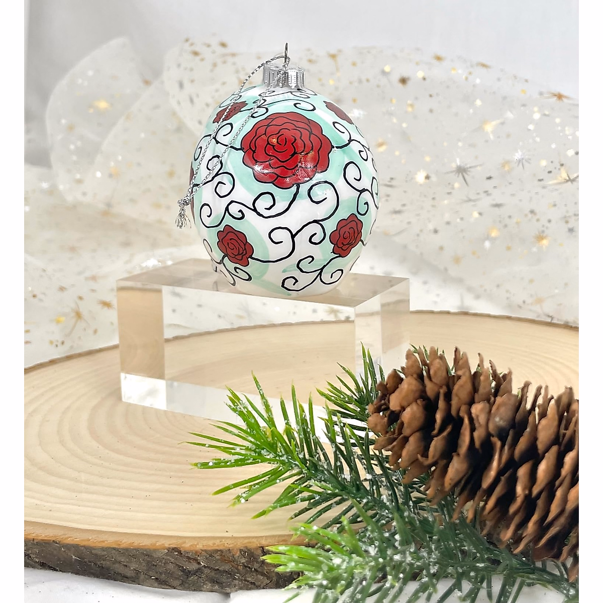 Christmas By Krebs Christmas Tree Ornaments - Figurine Glass from Handcrafted Hanging Holiday Decor for Trees