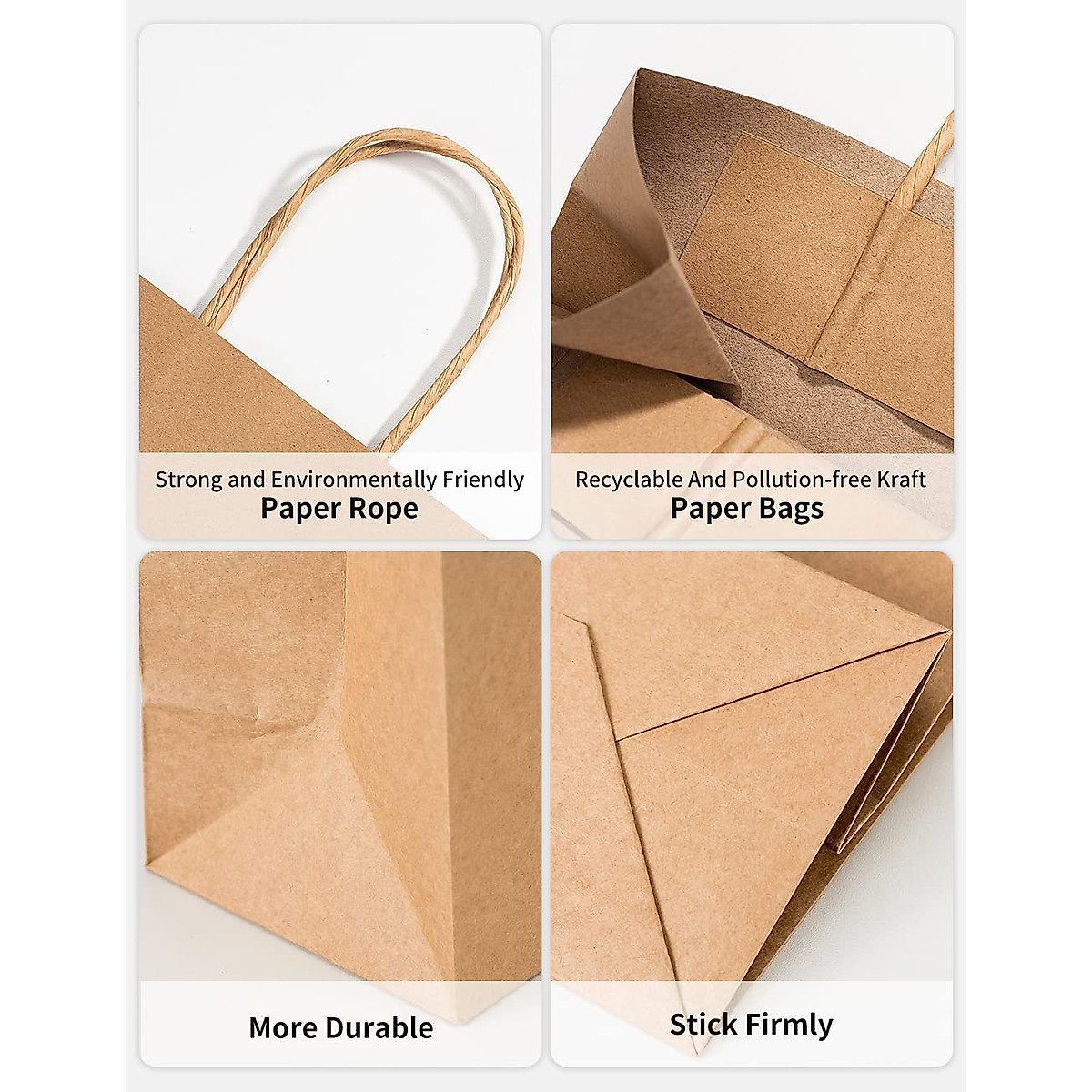 RACETOP Small Brown Kraft Paper Bags with Handles Bulk, 5.9"x3.2"x8.3" 50Pcs Small Brown Gift Bags, Mini Paper Bags, Gift Bags Bulk, Goodie Bag, Retail Bags, Gift Wrap Bags, Shopping Bags