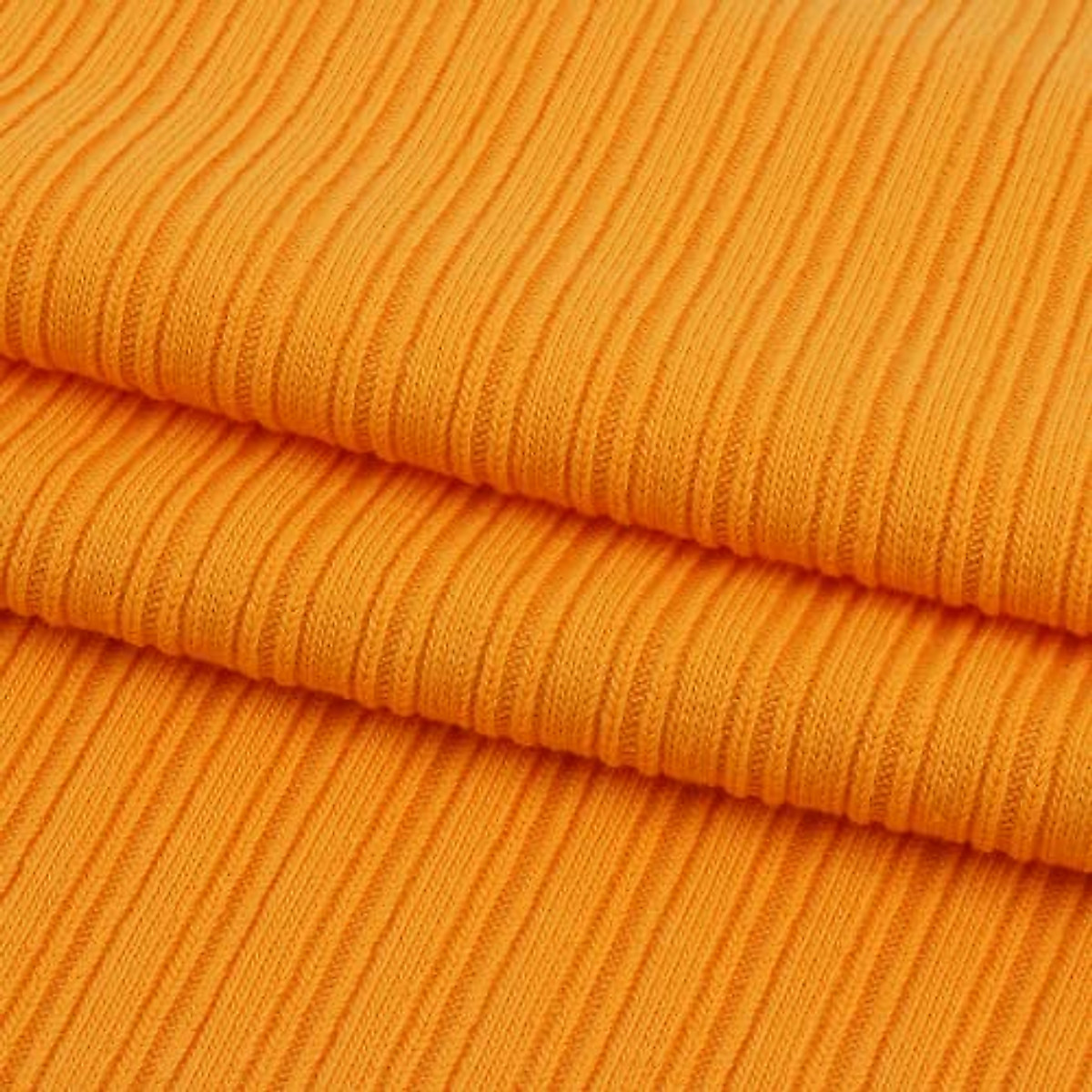 Fabric by The Yard for Sewing DIY,Solid Color Ribbed Stretch Knitted Fabric, Fashion Clothing Knitted Fabric(1 Yard (L) x 55" (W))