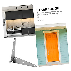 2pcs Door Hinge Wood Fence Hinge Gate Kit Heavy Duty Hinges Gate Hinges for Wooden Fences Heavy Duty Heavy Strap Hinge Gate Kit for Wooden Fence Wood Gate Hinges Strap Gate Hinges