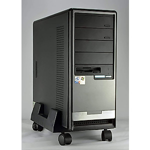 CPU Stand Mobile Desktop Tower Computer Floor Stand Rolling Caster Wheels Adjustable Width Universal PC Computer Holder Cart with 4 Caster Wheels (Black-B)