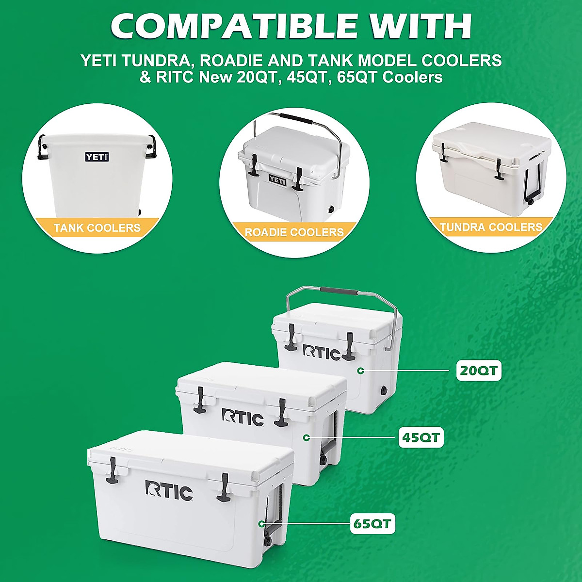 WADEO Cooler Drain Plug Hose Connection Kit with 6FT Garden Hose and Shut Off Valve for Yeti, Rtic Coolers