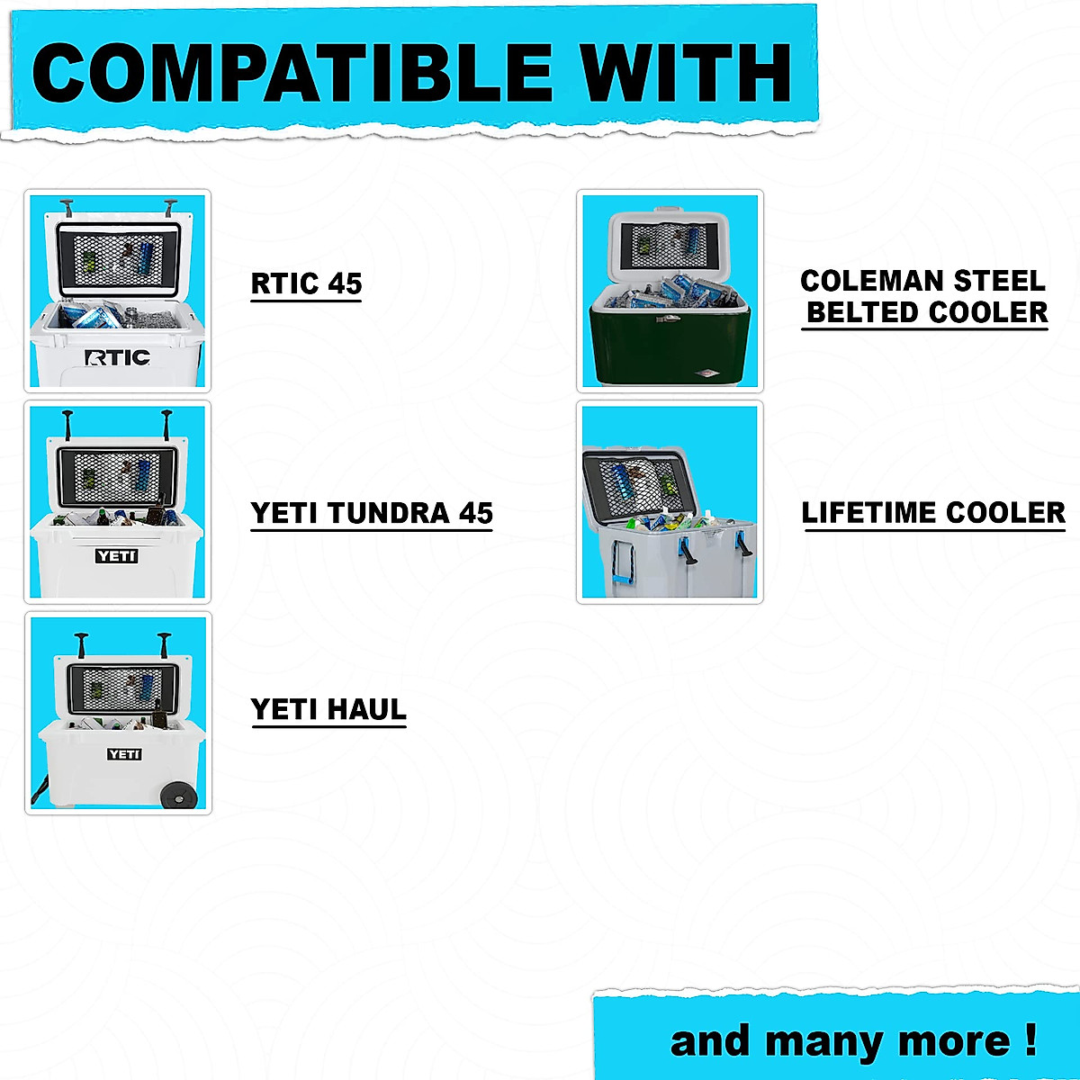 NATIKON Cooler Storage Net Bag High Capacity Nylon Mesh Storage Net Cooler Organizer for Coolers - 2 Pack (Medium)