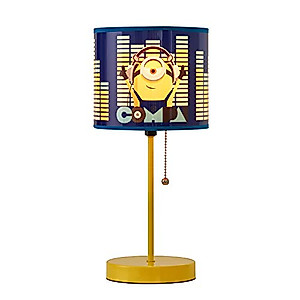 Idea Nuova Minions Stick Table Kids Lamp with Pull Chain, Themed Printed Decorative Shade