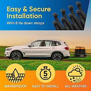 BagMate 20ft³ Waterproof Hitch Cargo Carrier Bag, Durable PVC Tarpaulin Hitch Mount Cargo Carrier Cargo Box w/a Bonus Lock, Heavy-Duty Straps & Buckles, Easy to Install Vehicle Cargo Carriers