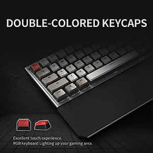 Hexgears PowerBlade X1 Pro Wireless Mechanical Keyboard, 3-Mode Connectivity, 65% Gaming Keyboard, Double-Shot PBT Pudding Keycaps, Hot-Swappable Kailh Box Switches, N-Key Rollover, Wrist Rest