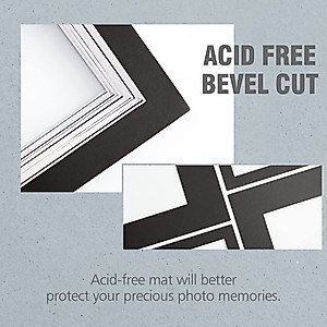 Golden State Art, Pack of 5 Acid Free Bevel Cut 4-Ply Thickness White Core Picture Mats for Photos (Black, 8x10 for 4x6 Photo)