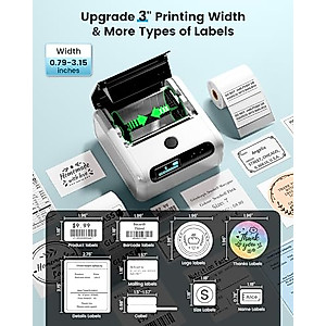 Memoking Bluetooth Label Maker - M200 Thermal Label Printer for Small Business, Address, Logo, Mailing, Office Organization, Kitchen, Label Maker Machine for Phones & PC, 3 Roll Labels