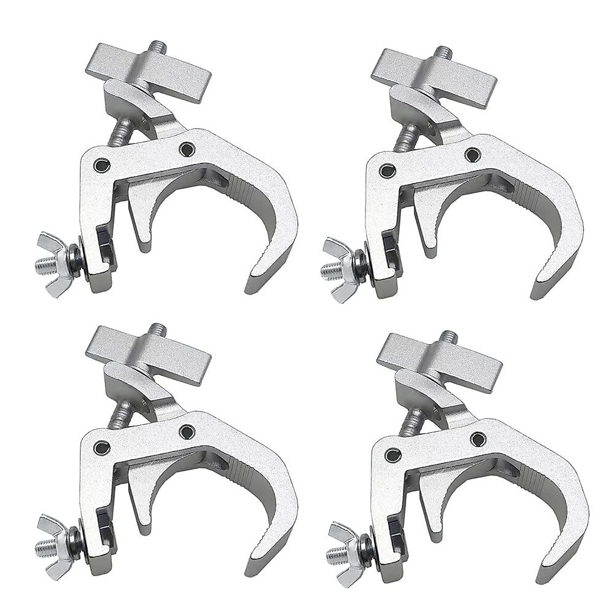 4Pack Heavy Duty Stage Lighting Clamps Hook,440lb Load Capacity Aluminum Alloy Clamps,Fit 1.6-2.0Inch Truss for DJ Lighting Projector Par Lights Spot Lights