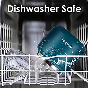 Insulated Food Jar,24 OZ Leakproof Soup Thermos for Adults with 2 Detachable Handle,Stainless Steel Wide Mouth Vacuum Thermal Insulated Food Container for Hot & Cold Food with Portable Lid(Dark Green)